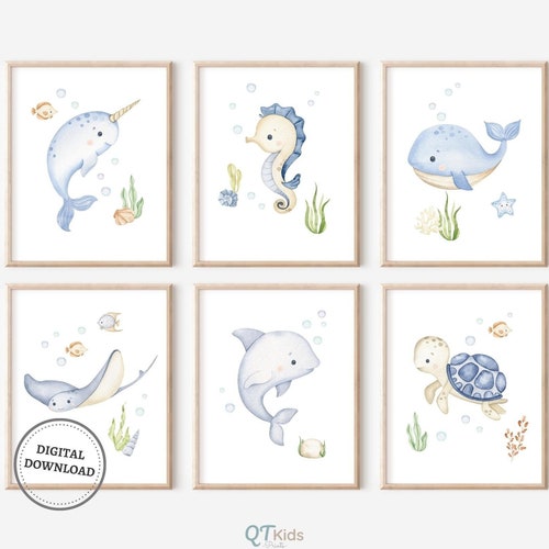 Under the Sea Nursery Prints Nautical Ocean Animal Posters - Etsy