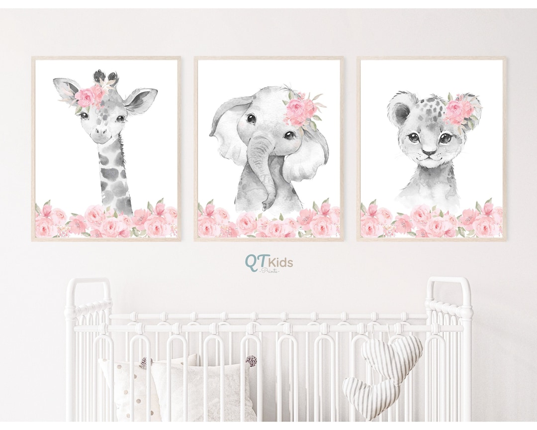 Safari Nursery Prints, Girl Room Animal Printable Wall Art, Safari ...