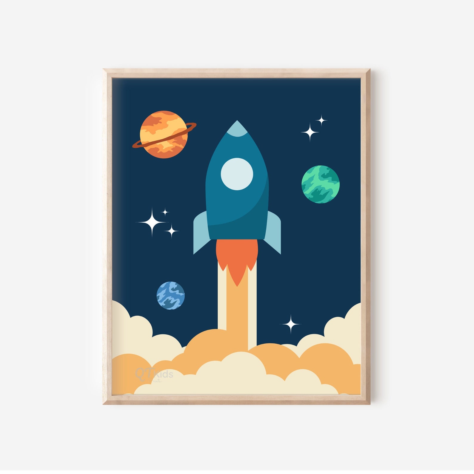 Space Rocket Printable Wall Art, Space Nursery Decor, Boy Room Space ...