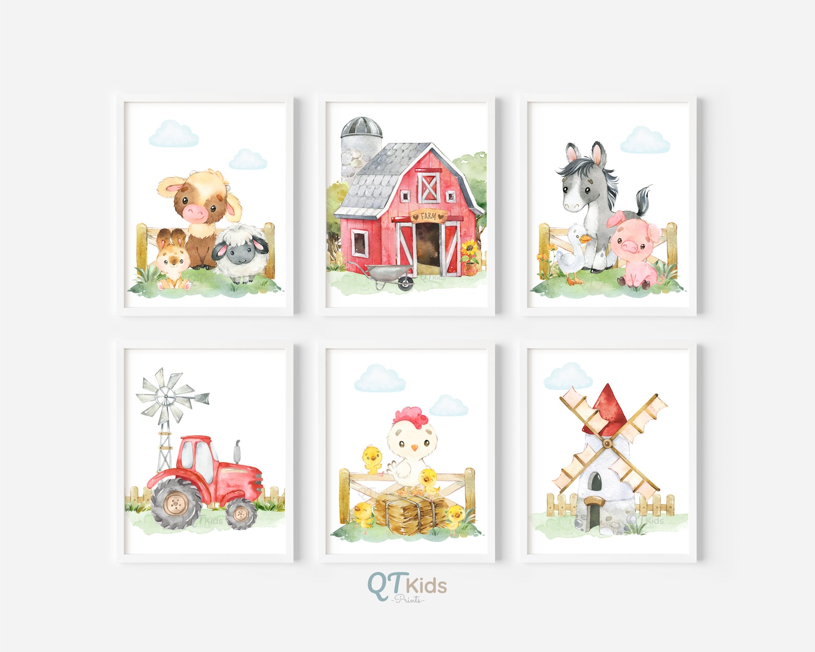 Farm Animal Prints, Farm Nursery Printable Wall Art, Farm Playroom ...