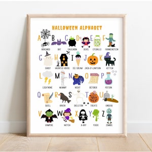 Halloween ABC Alphabet Print, Halloween Alphabet Poster, Montessori ...