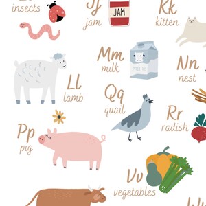 Farm Alphabet Numbers Prints, ABC Poster, Numbers 1-10, Pre-school ...
