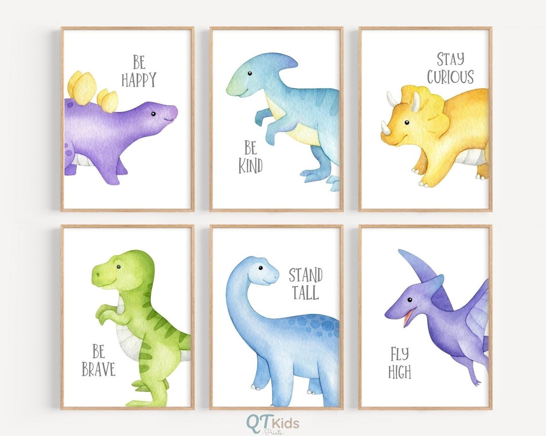 Dinosaur Prints for Kids Room | Dinosaur Wall Art | Boy Room Wall Art ...