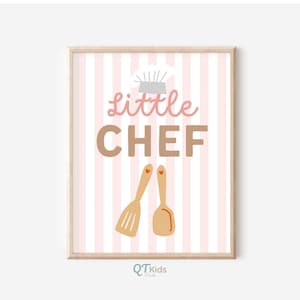 Kitchen Playroom Prints, Personalized Name, Little Chef, Pretend Play ...