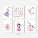 Princess ABC Prints Girl Nursery Print Set of 6 Playroom - Etsy