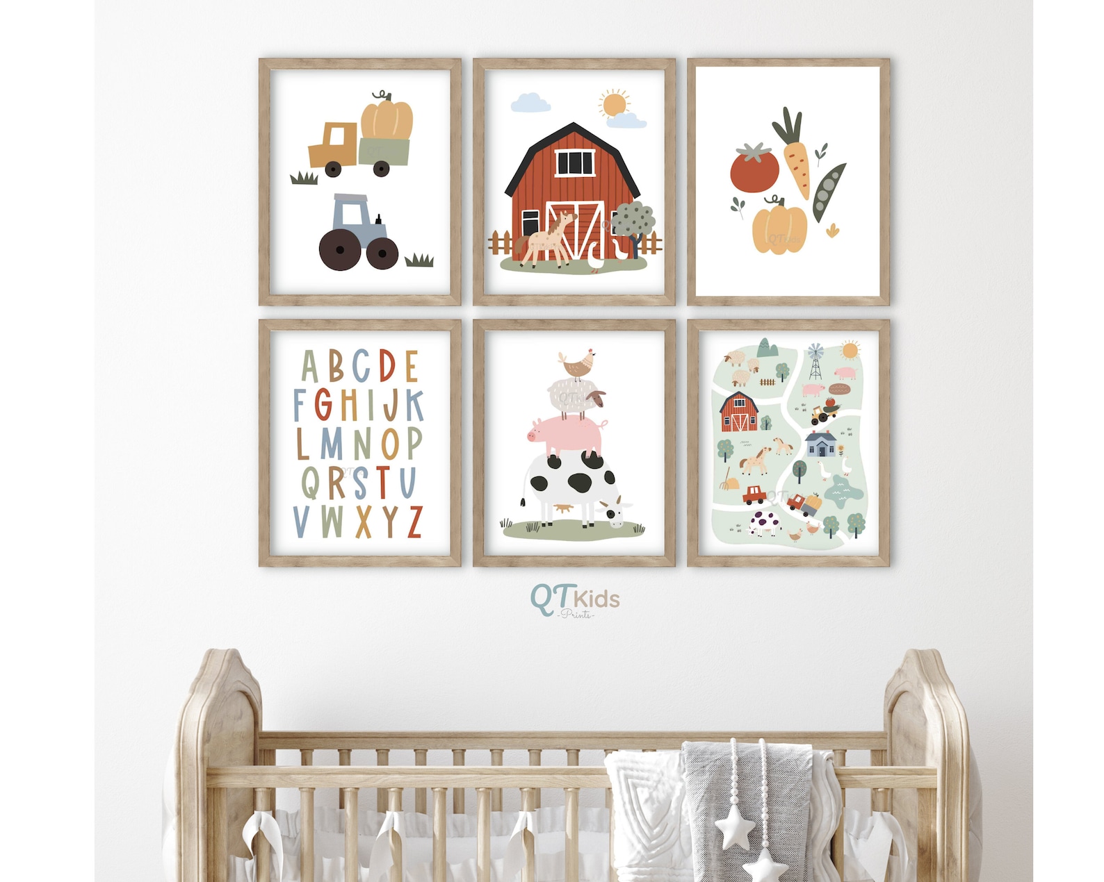 Farm Nursery Prints, Farm Animal Printable Wall Art, Kids Room Farm ...