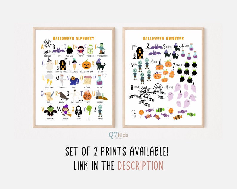 Halloween ABC Alphabet Print, Halloween Alphabet Poster, Montessori ...