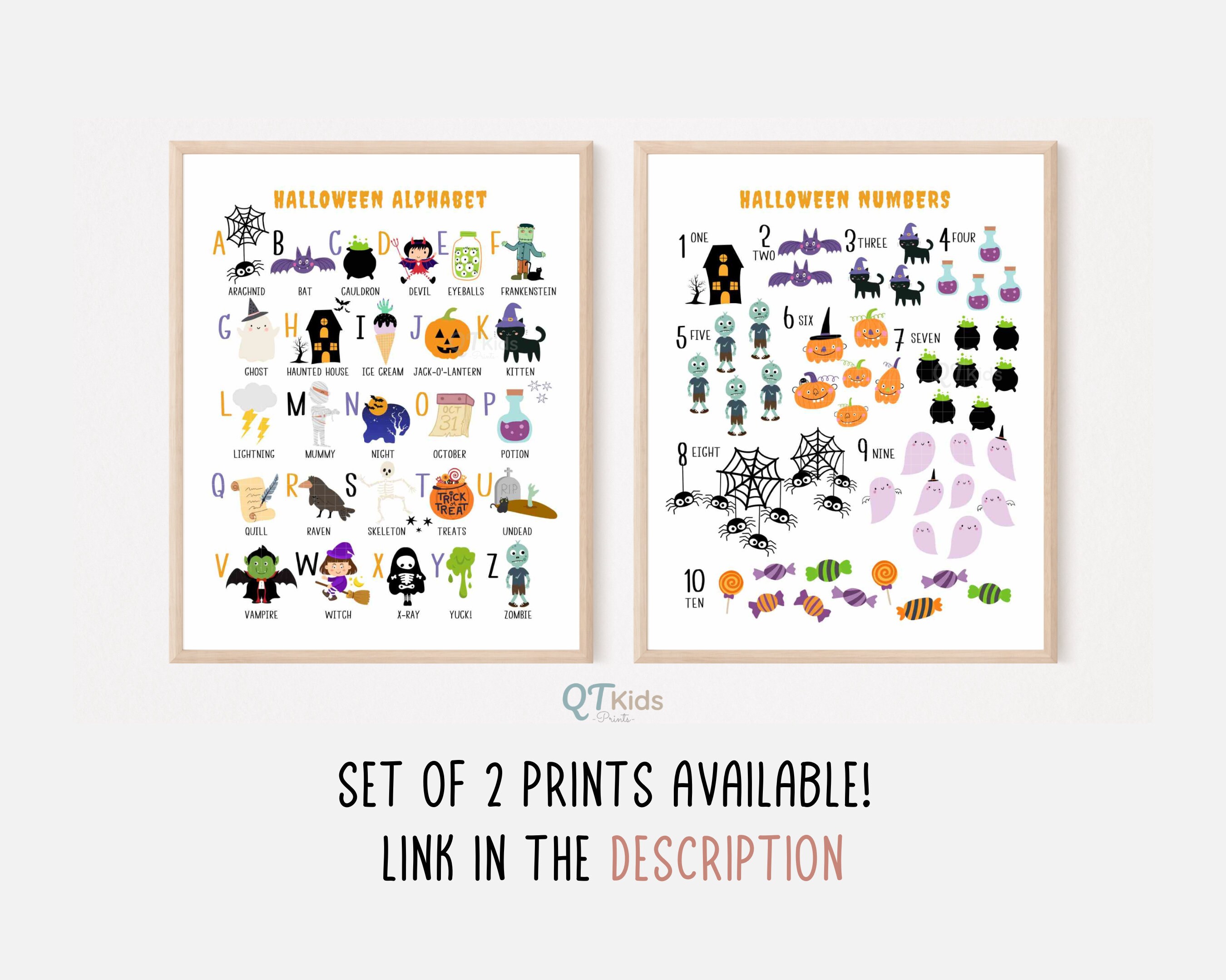 Halloween ABC Alphabet Print, Halloween Alphabet Poster, Montessori ...