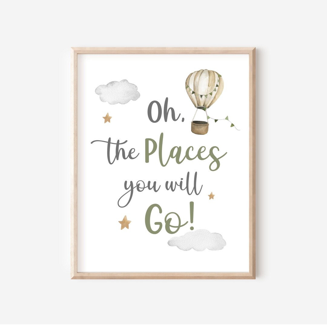 Oh the Places You'll Go, Playroom Prints, Kids Nursery Wall Art, Hot ...