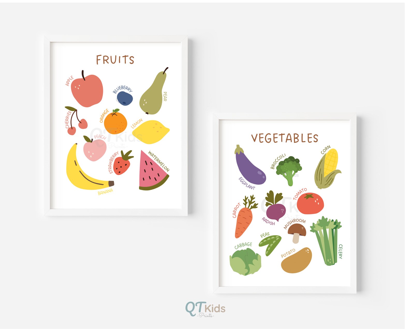 Fruits Vegetables Educational Prints, Classroom Printable, Learning ...