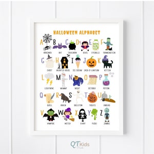 Halloween ABC Alphabet Print, Halloween Alphabet Poster, Montessori ...