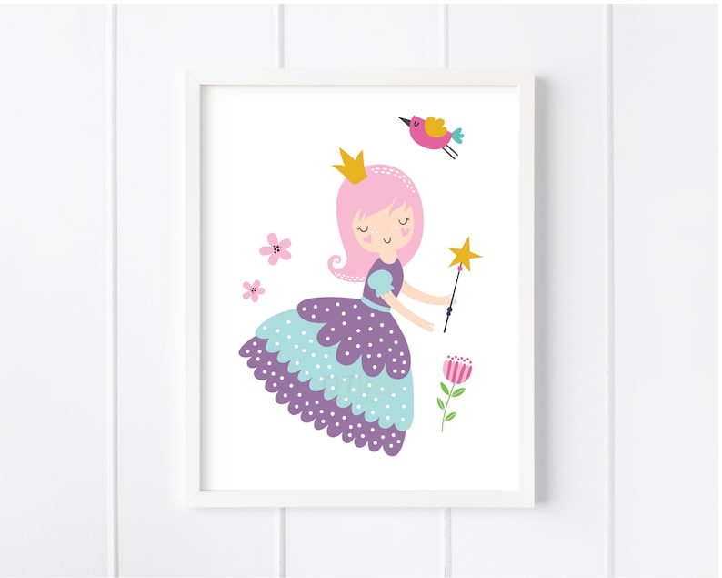 Princess ABC Prints Girl Nursery Print Set of 6 Playroom - Etsy