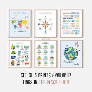 Continents Oceans Educational Print, Montessori Classroom Wall Art ...