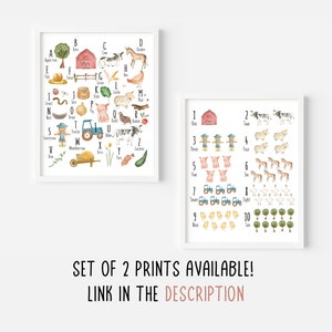 Farm Alphabet Print, ABC Poster, Pre-school Learning Posters, Farm ...