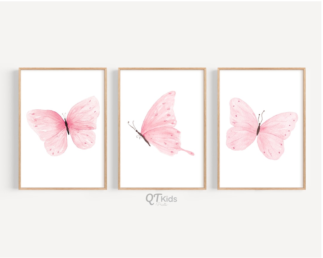 Butterfly Wall Art, Girl Nursery Printable Wall Art, Kids Room Wall Art ...