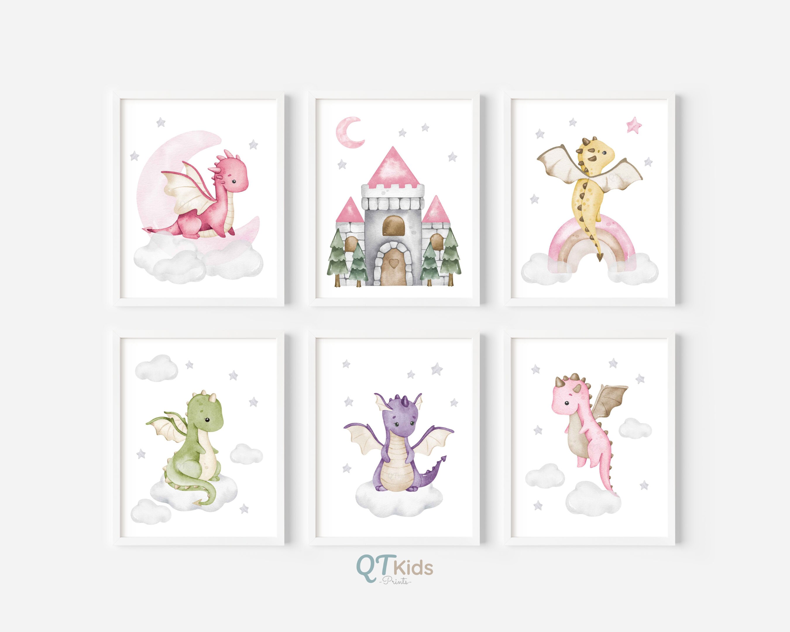 Pink Dragon Nursery Prints Girl Nursery Prints Girl Room - Etsy