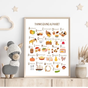 Thanksgiving ABC Alphabet Print, Alphabet Poster, Montessori Classroom ...