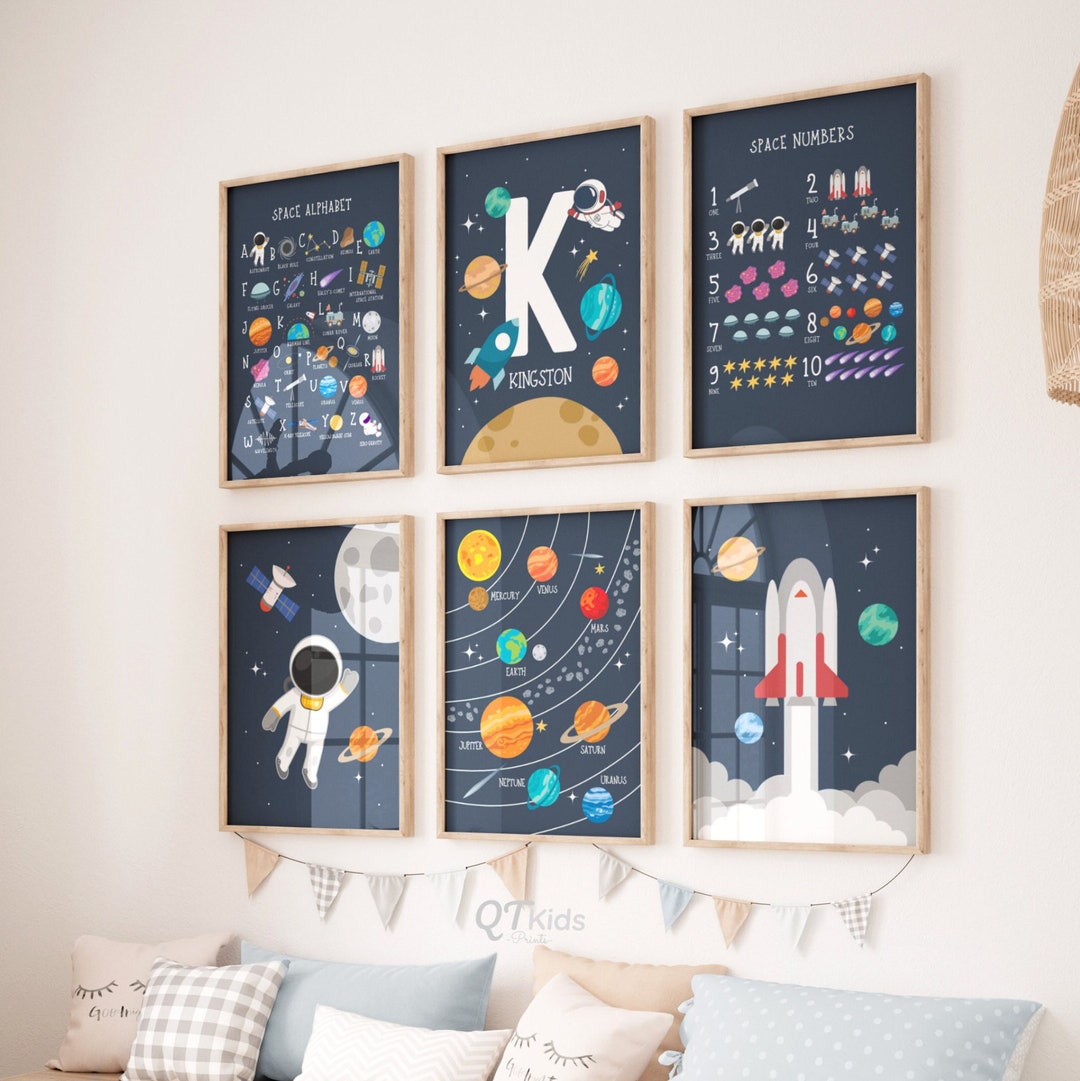 Personalized Space Prints Outer Space Alphabet Numbers Boy - Etsy