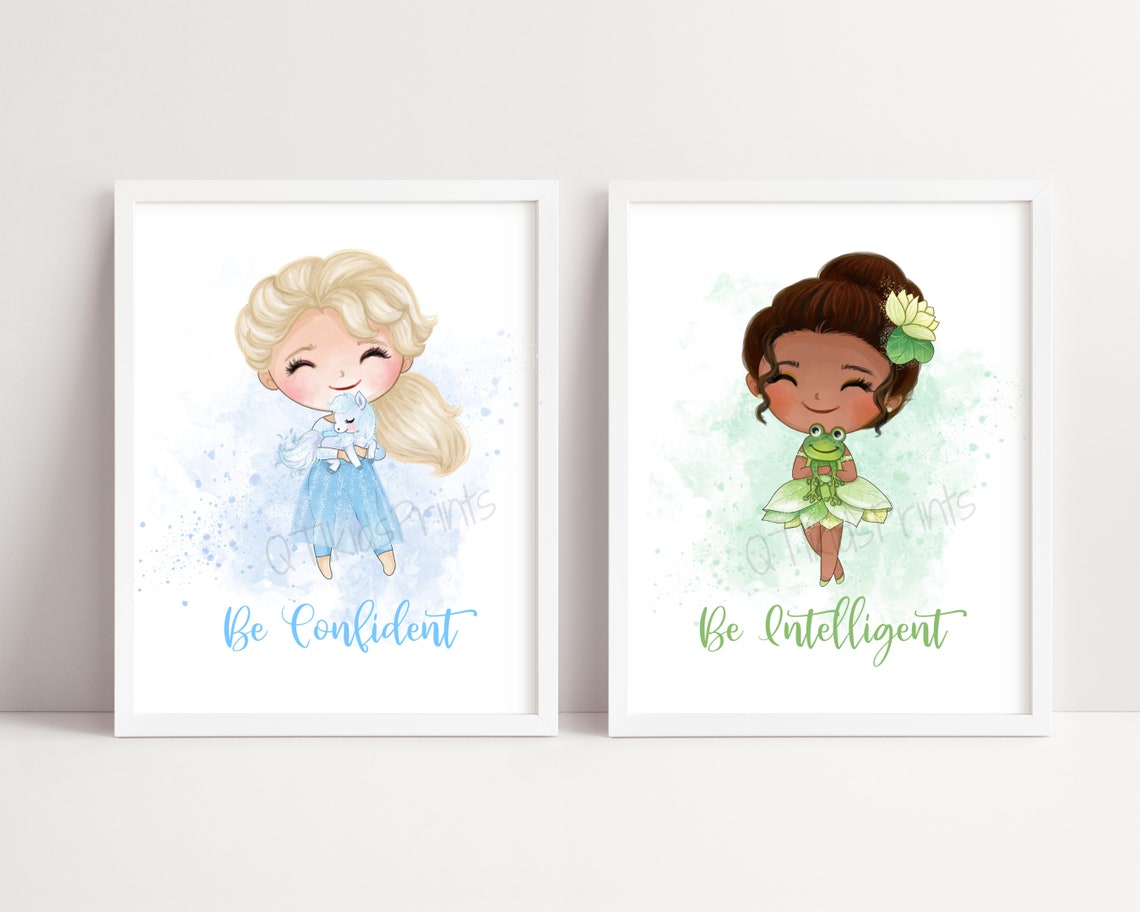 Princess Print Set Girl Nursery Prints Princess Themed - Etsy