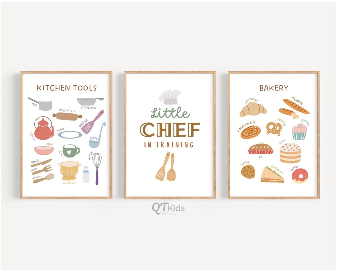 Kids Playroom Wall Art, Kitchen Playroom Decor, Little Chef in Training ...