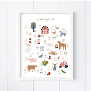 Farm Alphabet Print, Farm Nursery Wall Art, Farm Kids Room Wall Decor ...