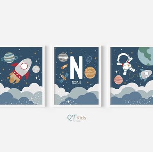 Space Print, Personalized Space Astronaut Planet Nursery Prints, Outer ...