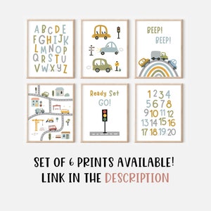 Transport Print, Boy Room Printable Wall Art, Trucks Cars Toddler Boy ...