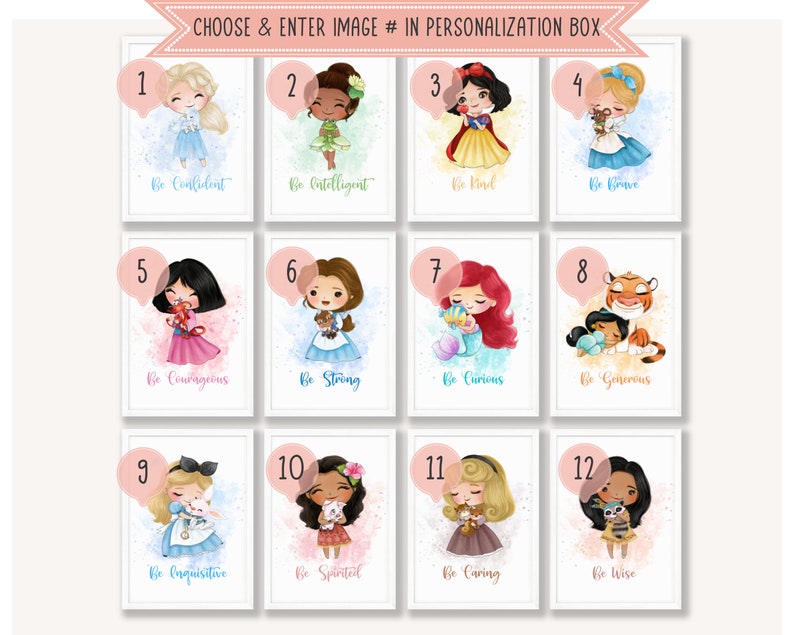 Princess Print Set Girl Nursery Prints Princess Themed - Etsy