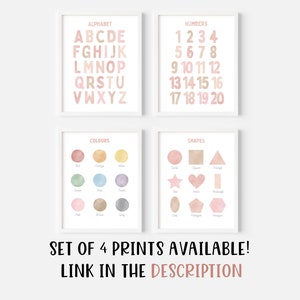 Shapes Poster, Educational Print, Girl Playroom Printable Wall Art ...