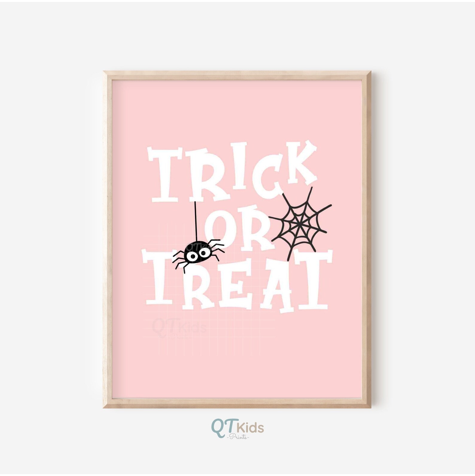 Pink Halloween Print Set of 6, Girl Room Halloween Decor, Ghost Black ...
