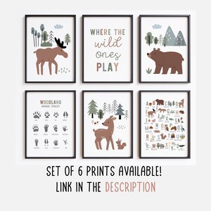 Woodland ABC Nursery Prints, Alphabet Poster, Kids Playroom Decor ...