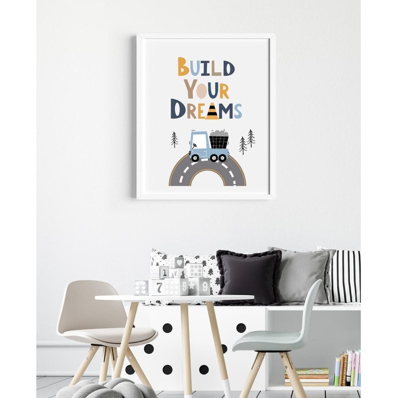 Construction Prints for Boys Room, Nursery Prints, Kids Room Prints ...
