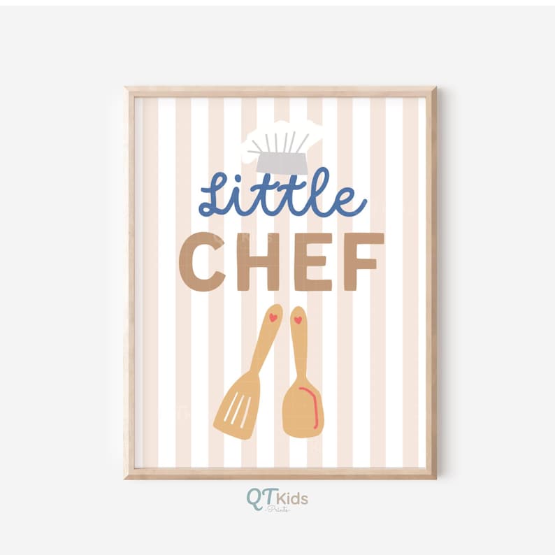 Kids Playroom Wall Art, Kitchen Playroom Decor, Little Chef, Pretend ...