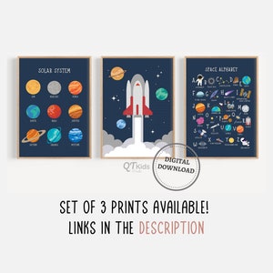 Space ABC Print, Space Alphabet Print, Toddler Playroom Printable Wall ...