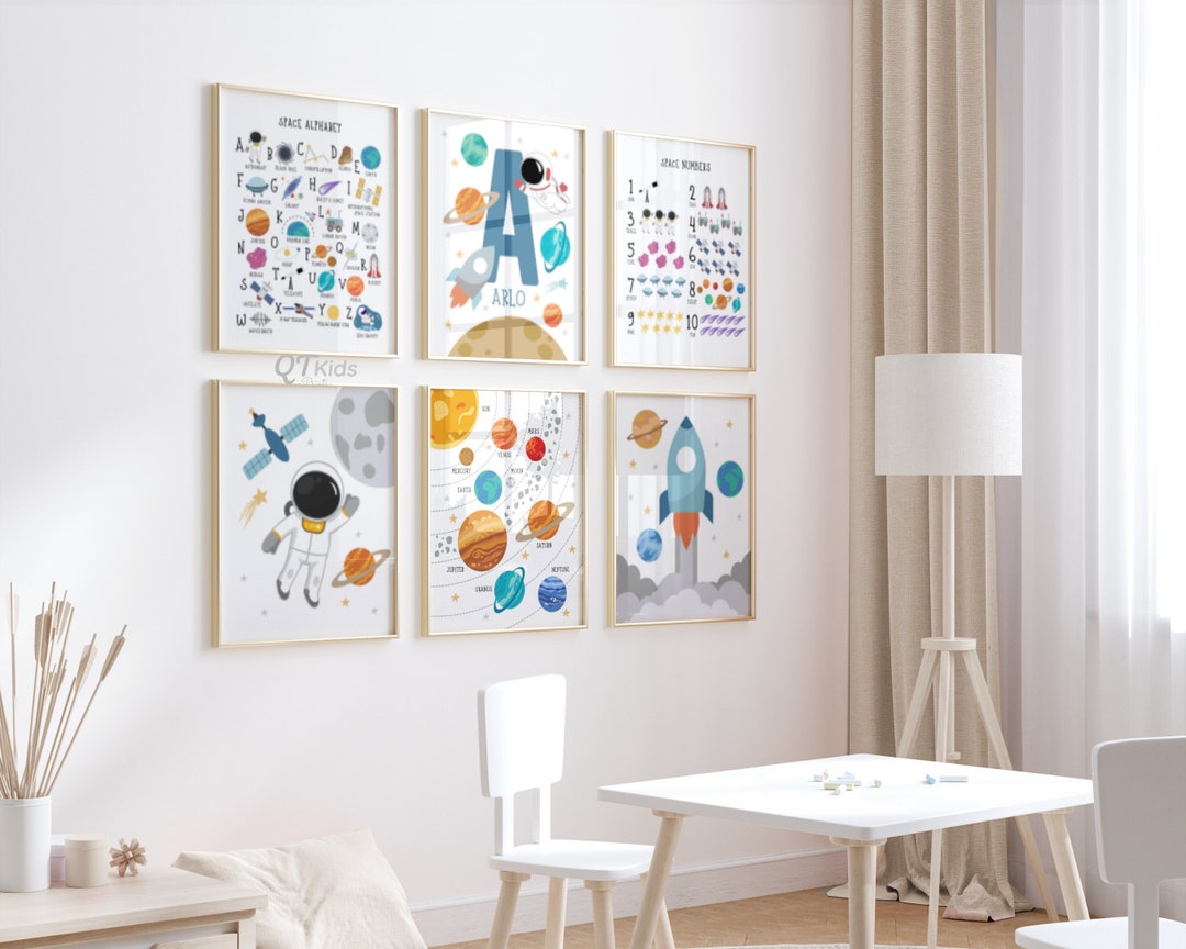 Personalized Space Prints, Outer Space Alphabet Numbers, Custom Name ...