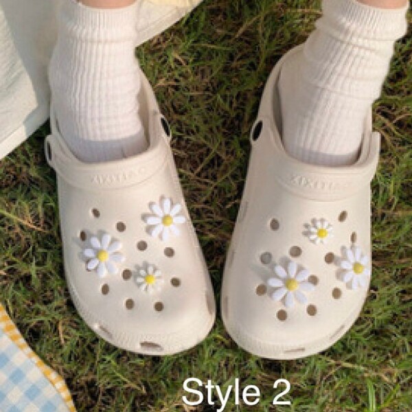 White Daisy Croc Charm - Etsy