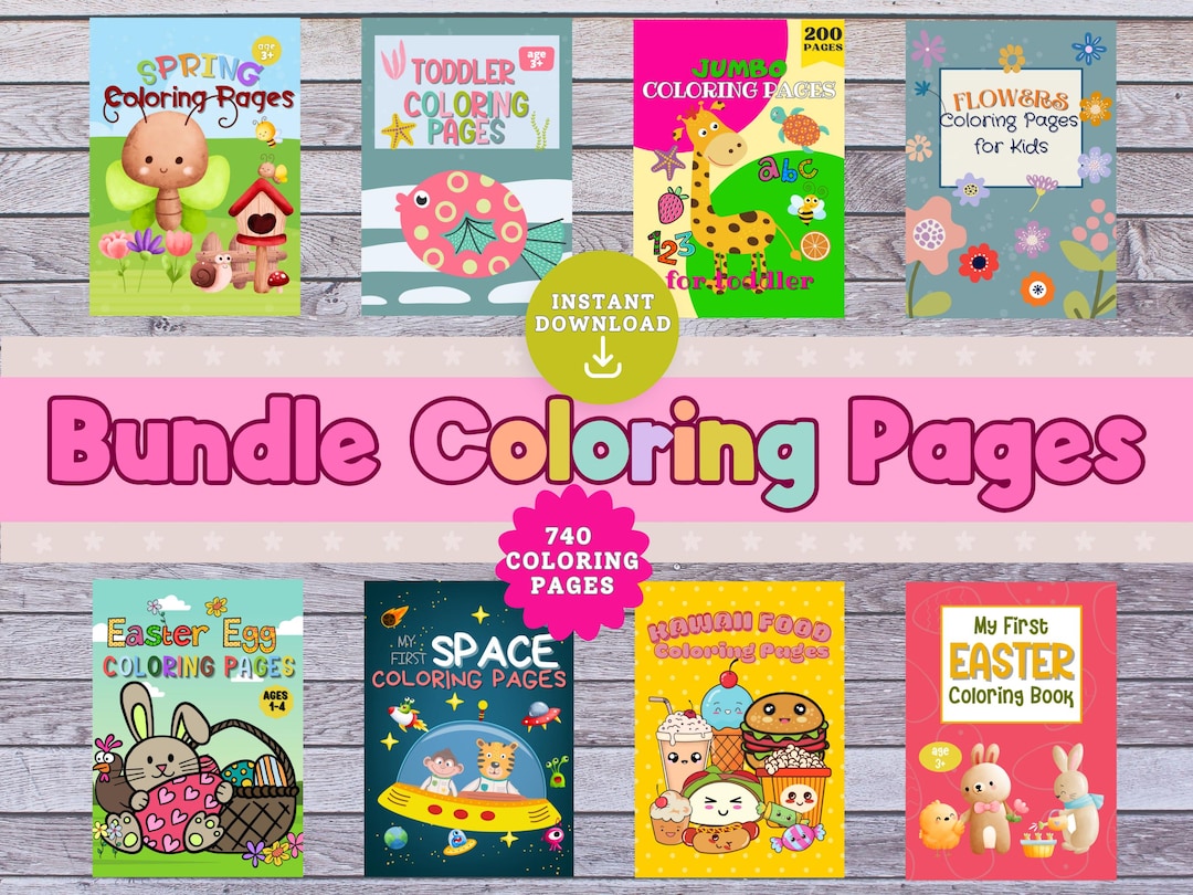 Coloring Pages Bundle, 740+ Simple Designs for Kids (digital Download ...