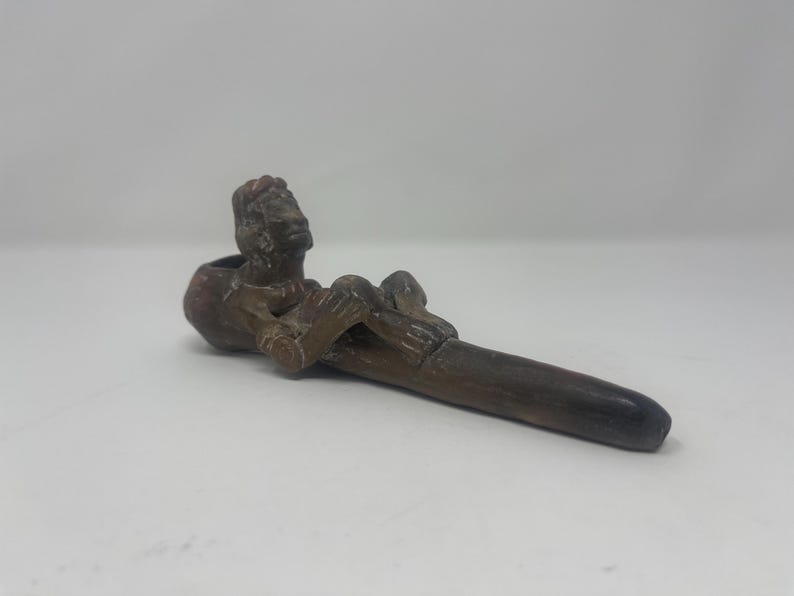 Clay Smoking Pipe ( Supine Indigenous Person ) - Etsy