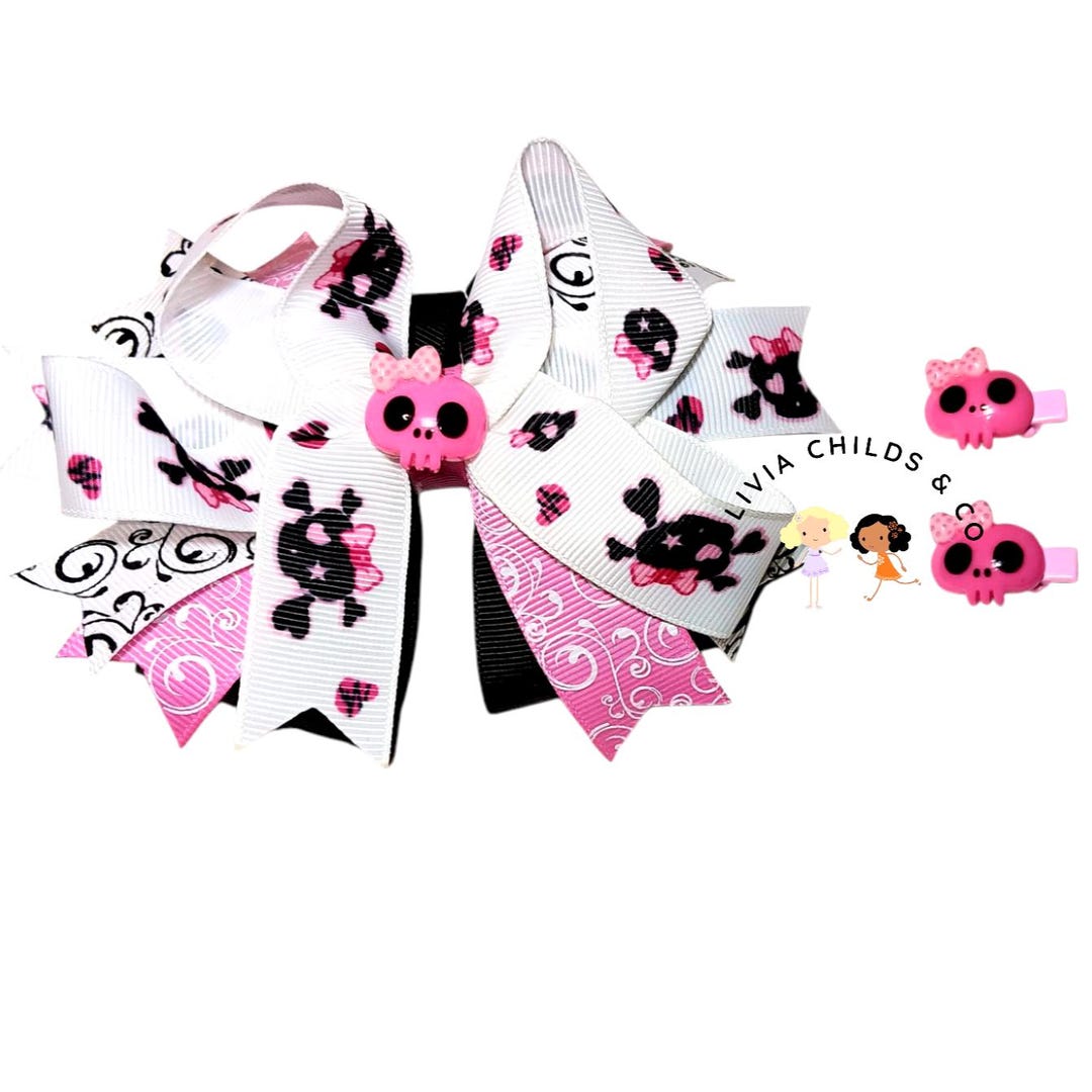 Girls Punk Rock Gothic Boutique Hair Bow and Clippies - Etsy