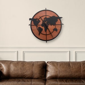 Large Wall Clock Special World Design Personalized Wood - Etsy