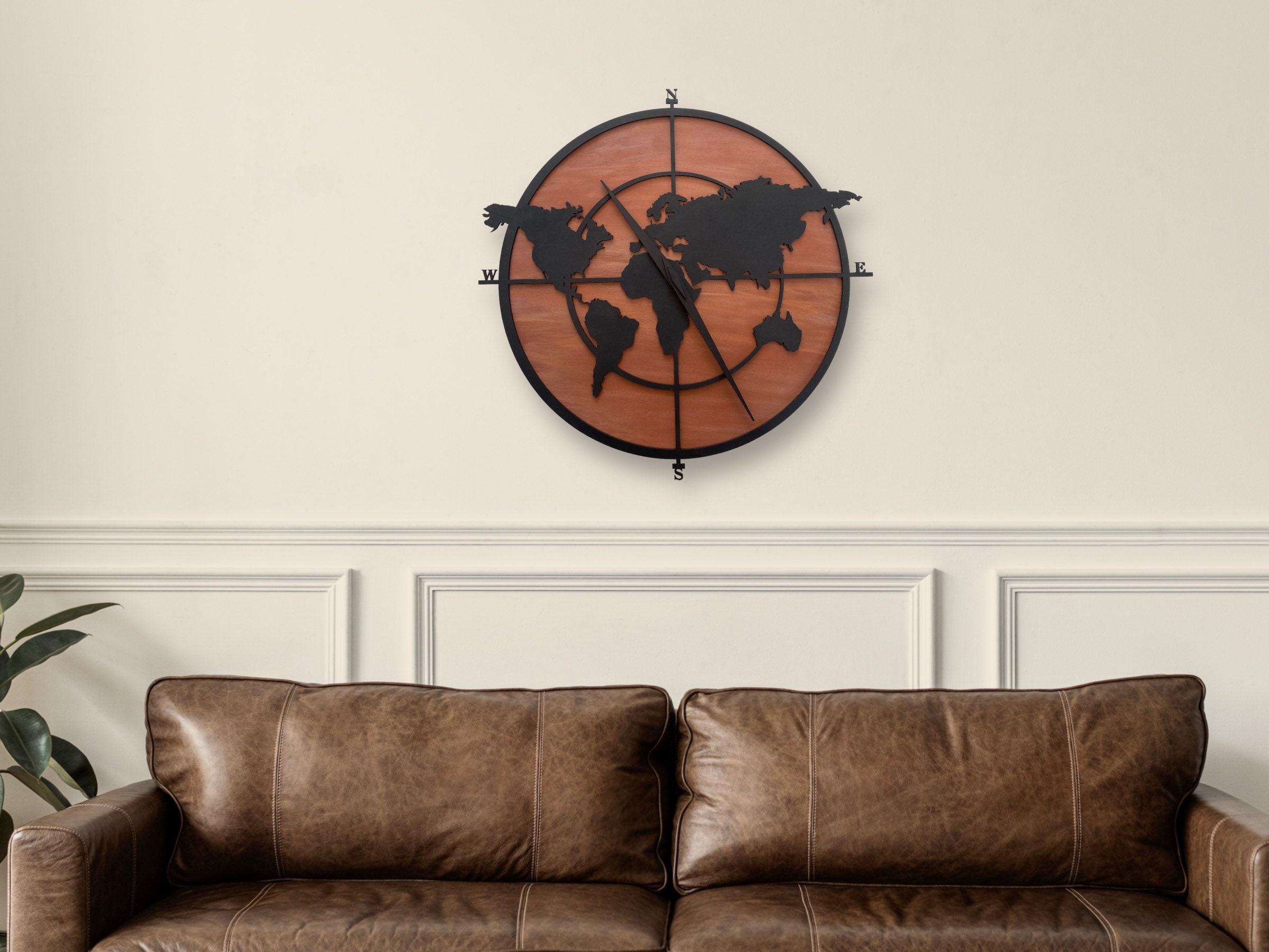 Large Wall Clock Special World Design Personalized Wood - Etsy