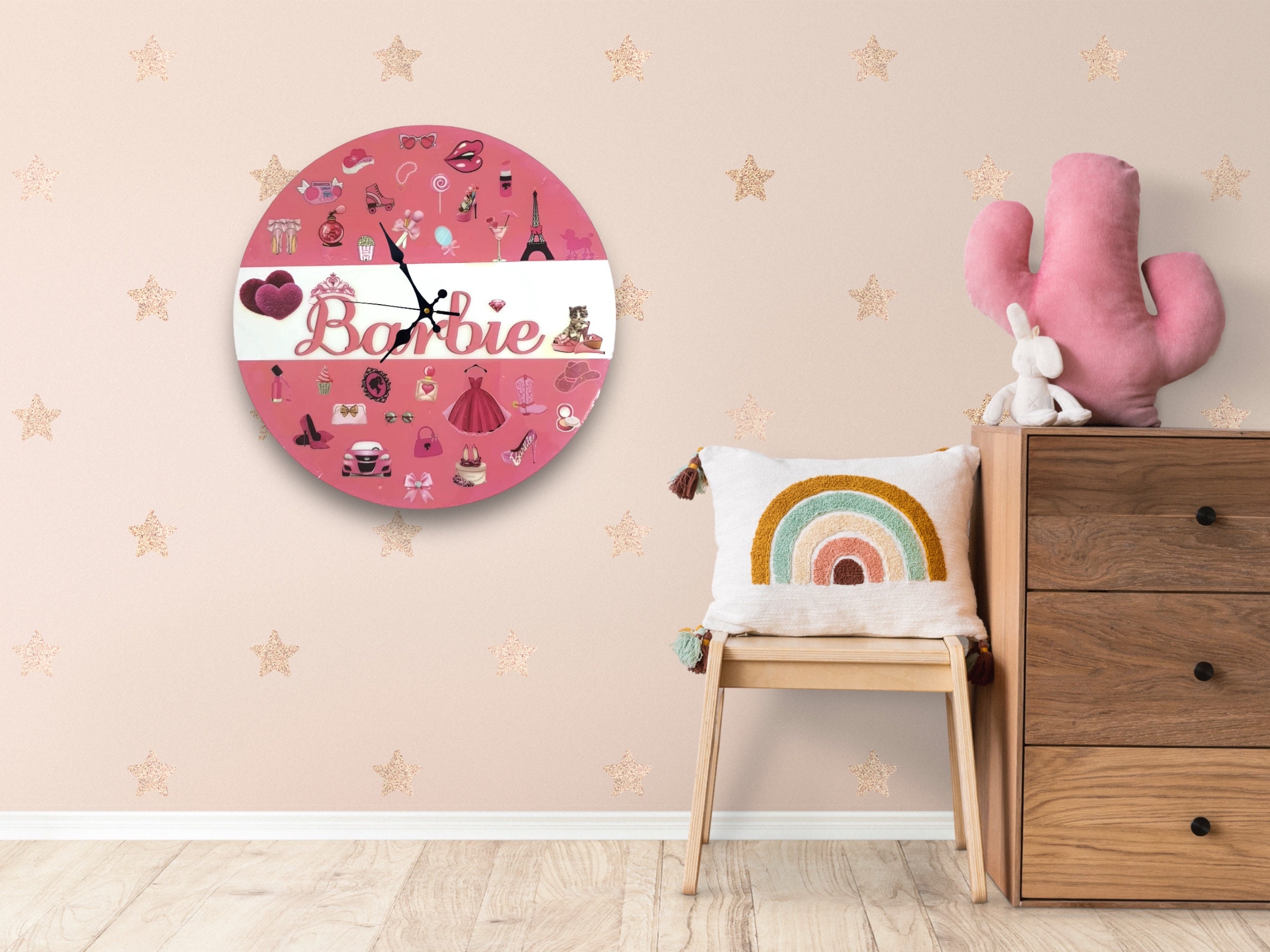Barbie Wall Clock, Special Design, Epoxy Resin Clock, Fair Price. - Etsy