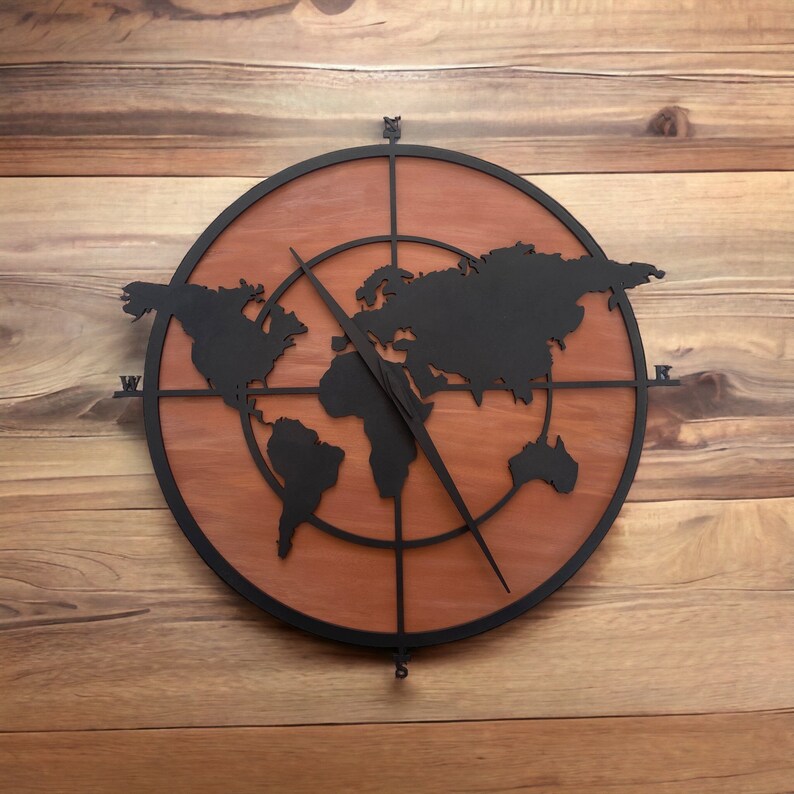 Large Wall Clock Special World Design Personalized Wood - Etsy