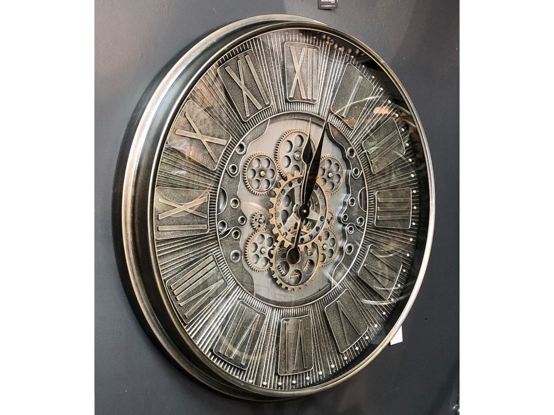 Large Wall Clock Moving Gear 28 Inches Special Design - Etsy