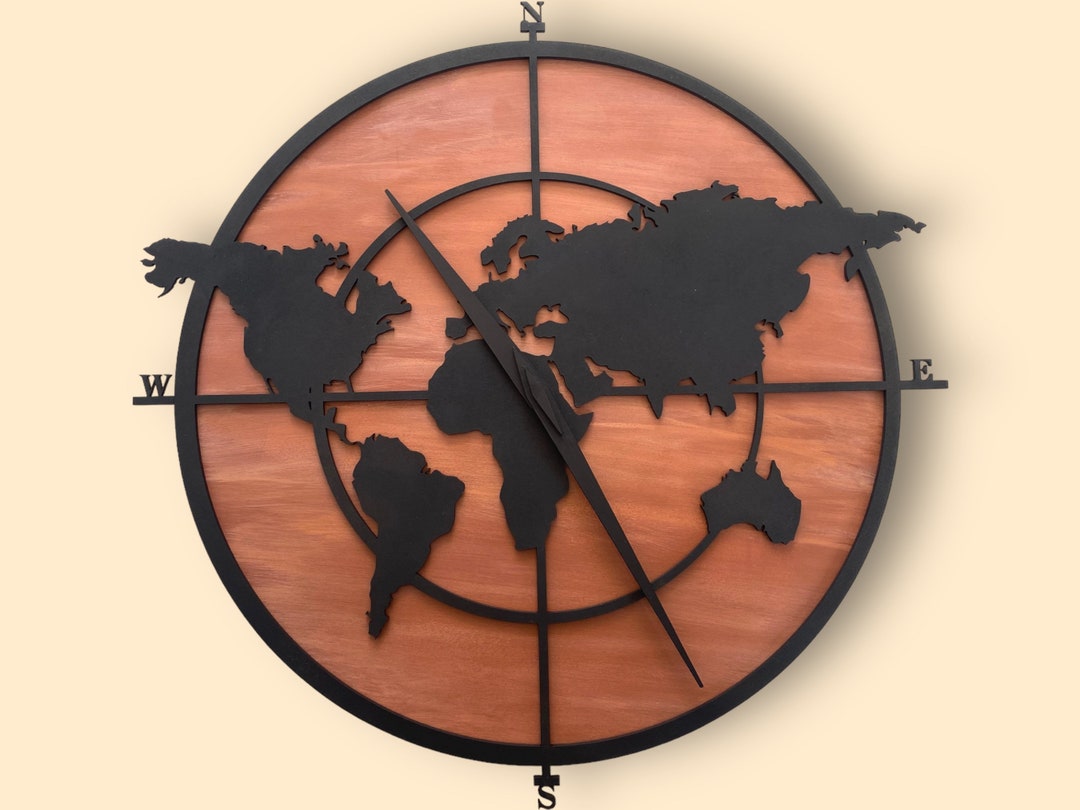 Large Wall Clock Special World Design Personalized Wood - Etsy