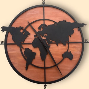 Large Wall Clock Special World Design Personalized Wood - Etsy