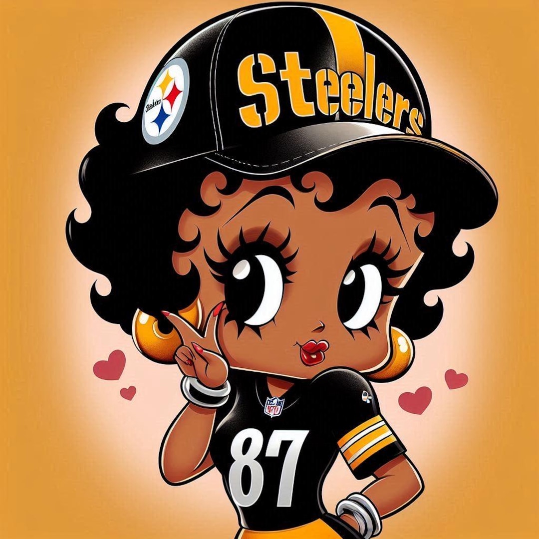 Melanin Steelers Fan Betty Boop Girl - Etsy