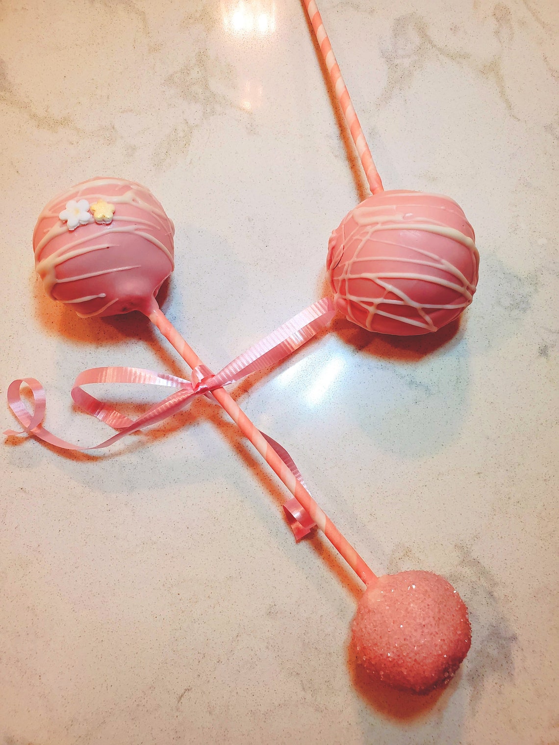 Cake Pop and Cake Pop Rattle for Baby Shower (girl) Baby Shower Favors ...