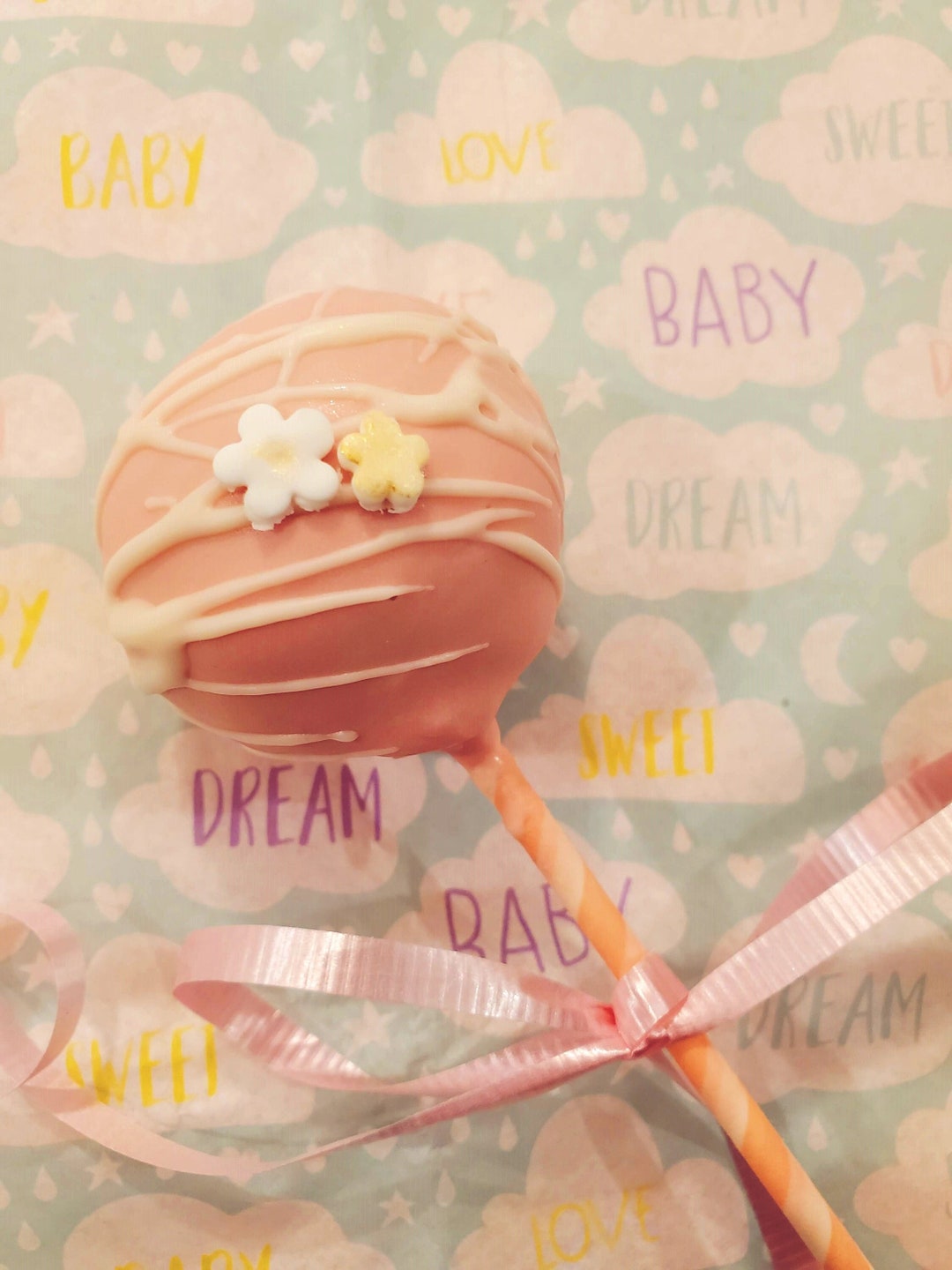 Cake Pop and Cake Pop Rattle for Baby Shower (girl) Baby Shower Favors ...