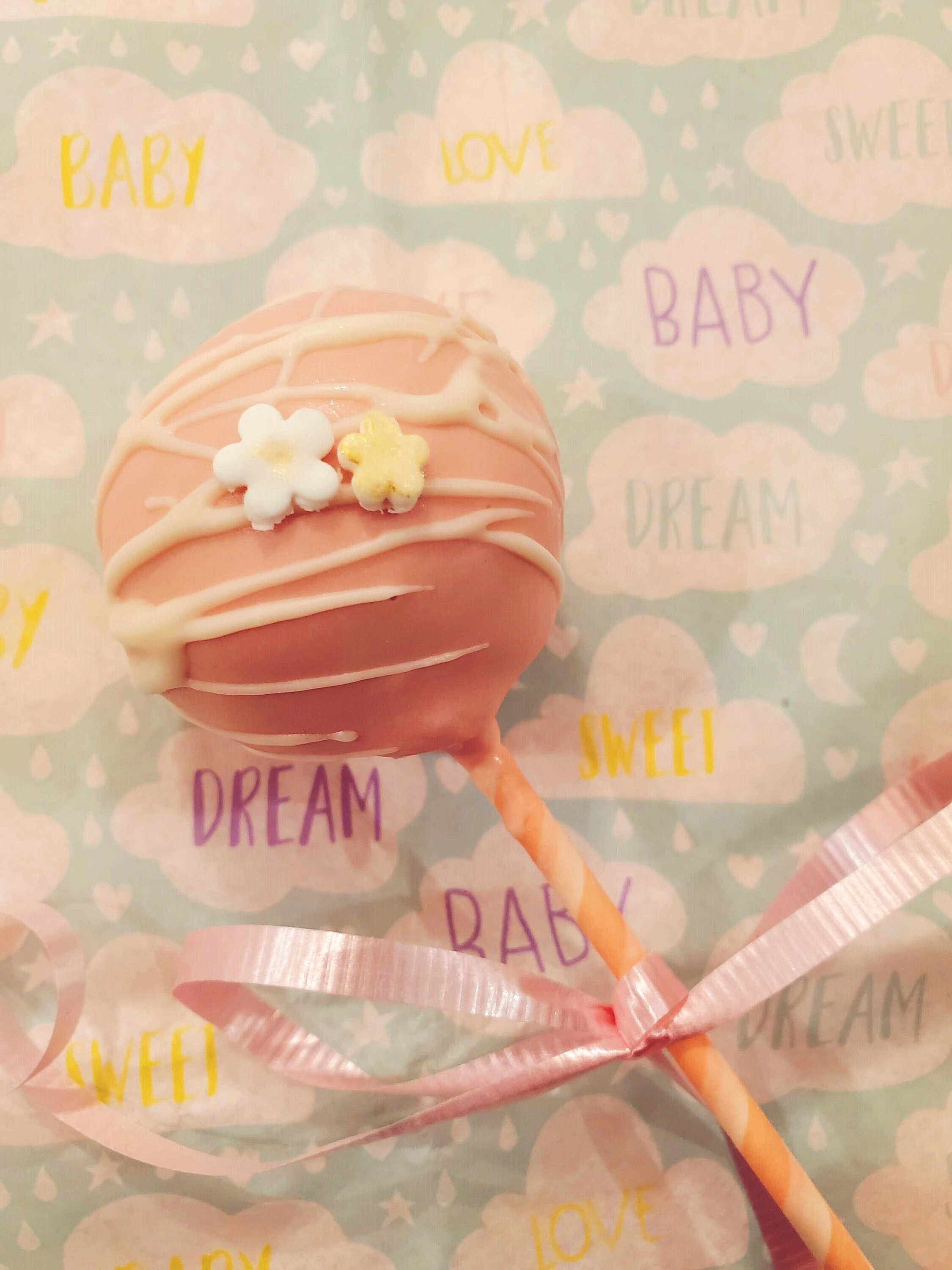Cake Pop and Cake Pop Rattle for Baby Shower (girl) Baby Shower Favors ...